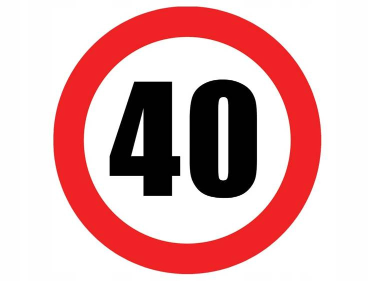 Talerzyki ZNAK ZAKAZU na 40 URODZINY papierowe 6sz | Talerzyki ...